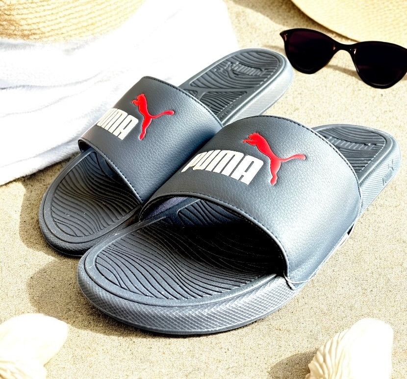 Sandalias Puma azul marino letras blancas puma rojo para caballero ...